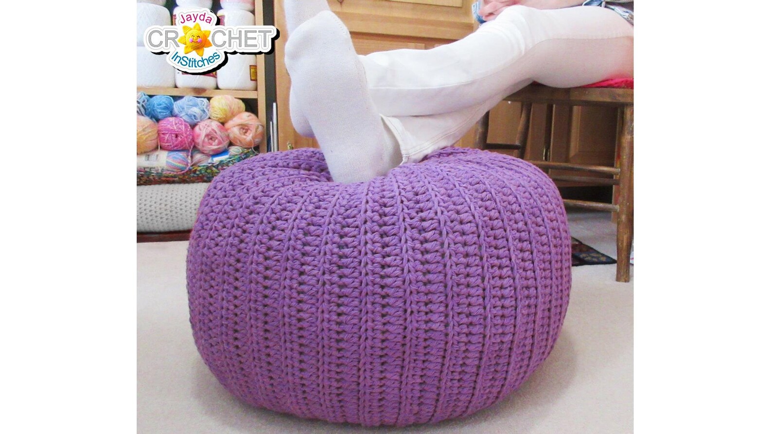 Floor Pouf Crochet PATTERN PDF - Ottoman, Foot Stool, Floor Cushion ...