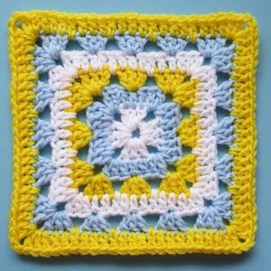 Framed Granny 8" Granny Square Crochet PATTERN PDF - May - Striped ...