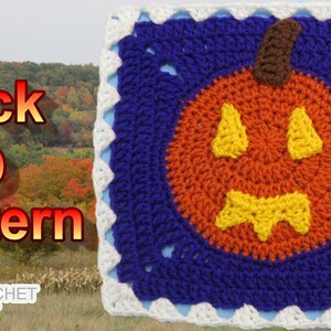 Jack-o-lantern Square Crochet PATTERN PDF - October Calendar Blanket ...
