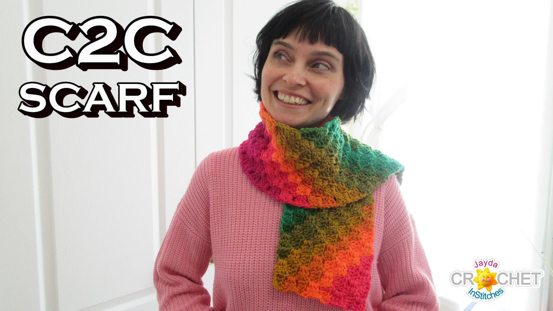 Corner to Corner Scarf (C2C) Crochet PATTERN PDF - One Skein Project ...