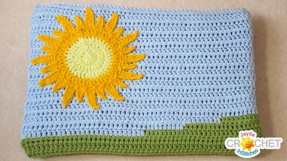 Sunshine Applique Crochet PATTERN PDF Folk Art Calendar | Etsy
