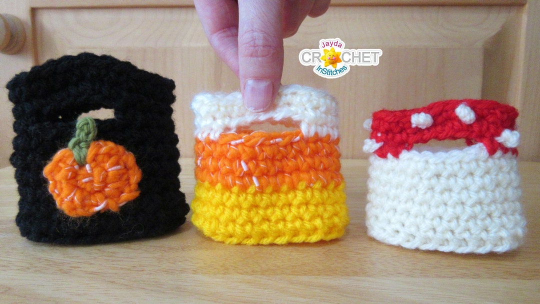 Crochet Tiny Treat Bags PDF PATTERN - Halloween Treat Bag, Loot Bag, 18 ...
