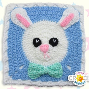 Crochet Bunny Rabbit Square Motif - PDF Pattern - 11.5 Inch Square ...