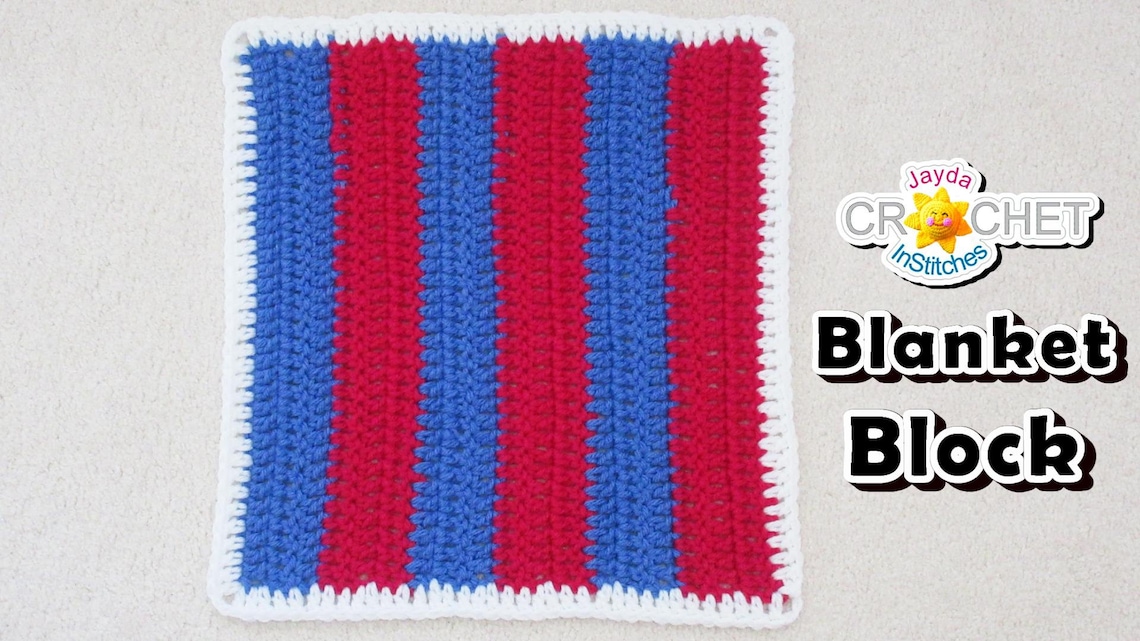 6-patch Stripe Square Crochet PATTERN PDF - Patchwork Quilt-style ...