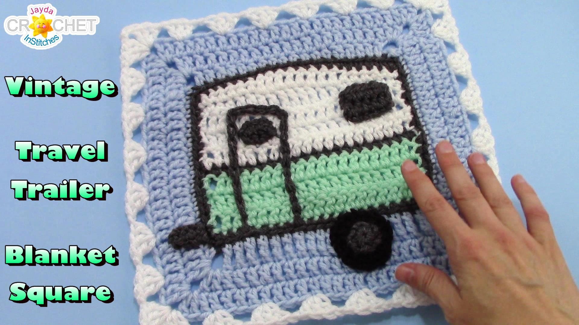 Vintage Travel Camper Trailer Square Motif CROCHET PATTERN - Etsy