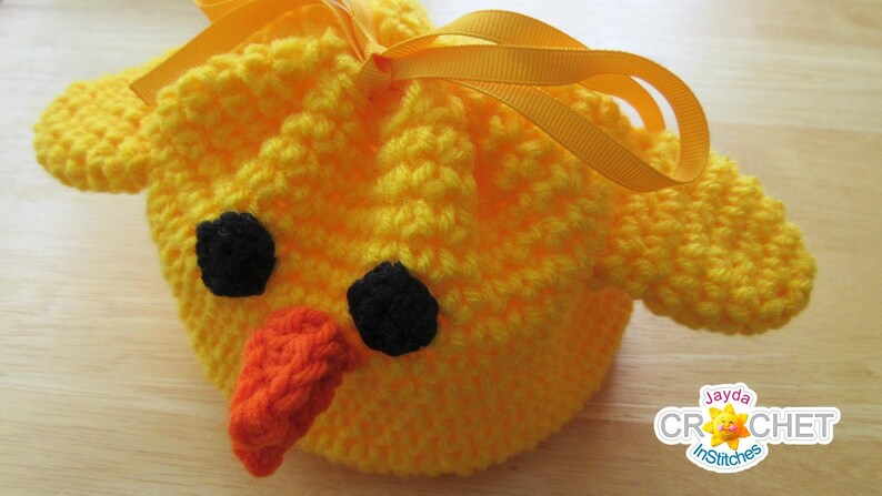 Crochet Baby Chick Drawstring Bag / Sack PATTERN PDF - Treat Bag ...