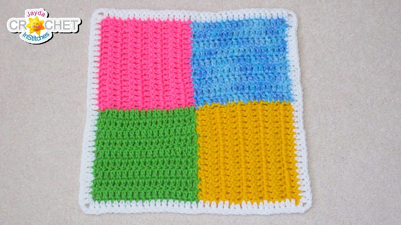 4-patch Square Crochet PATTERN PDF Patchwork Quilt-style | Etsy