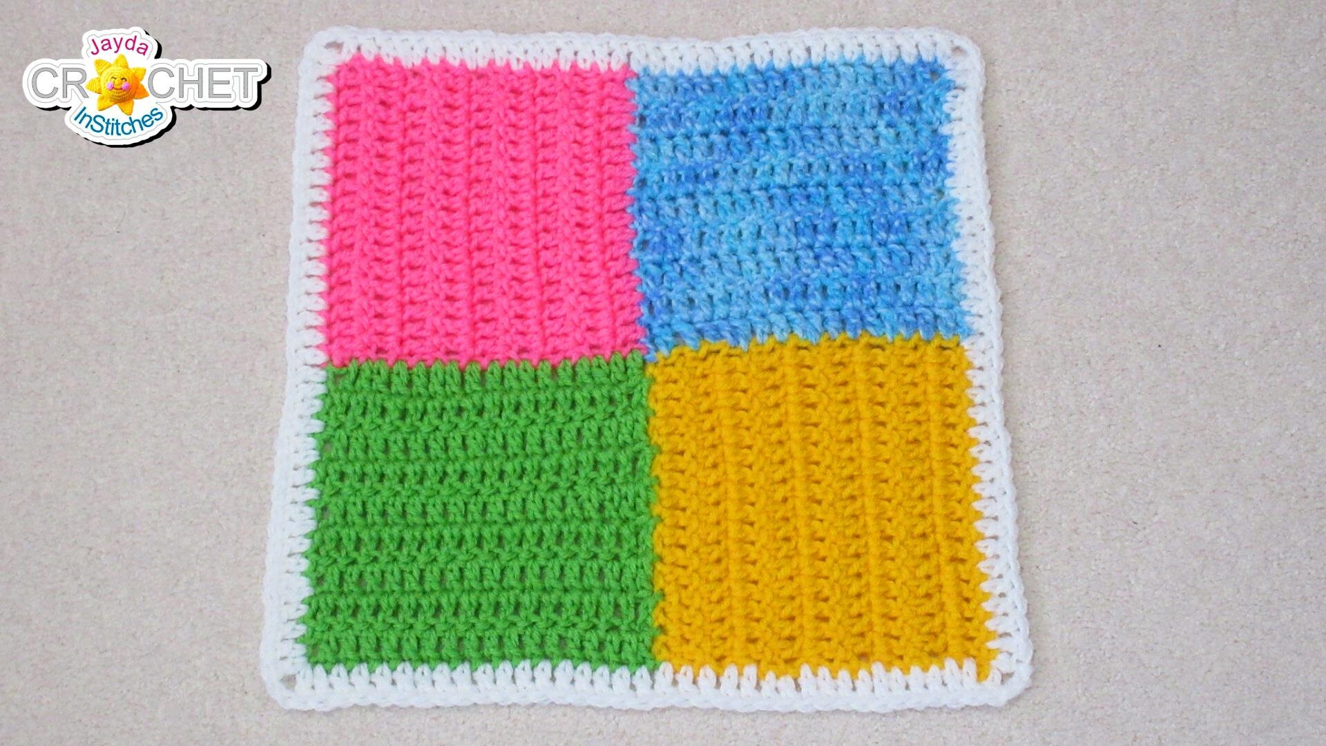 4-patch Square Crochet PATTERN PDF Patchwork Quilt-style | Etsy