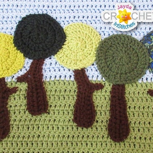 Trees Applique (deciduous) - Crochet PATTERN PDF - Folk Art Calendar ...