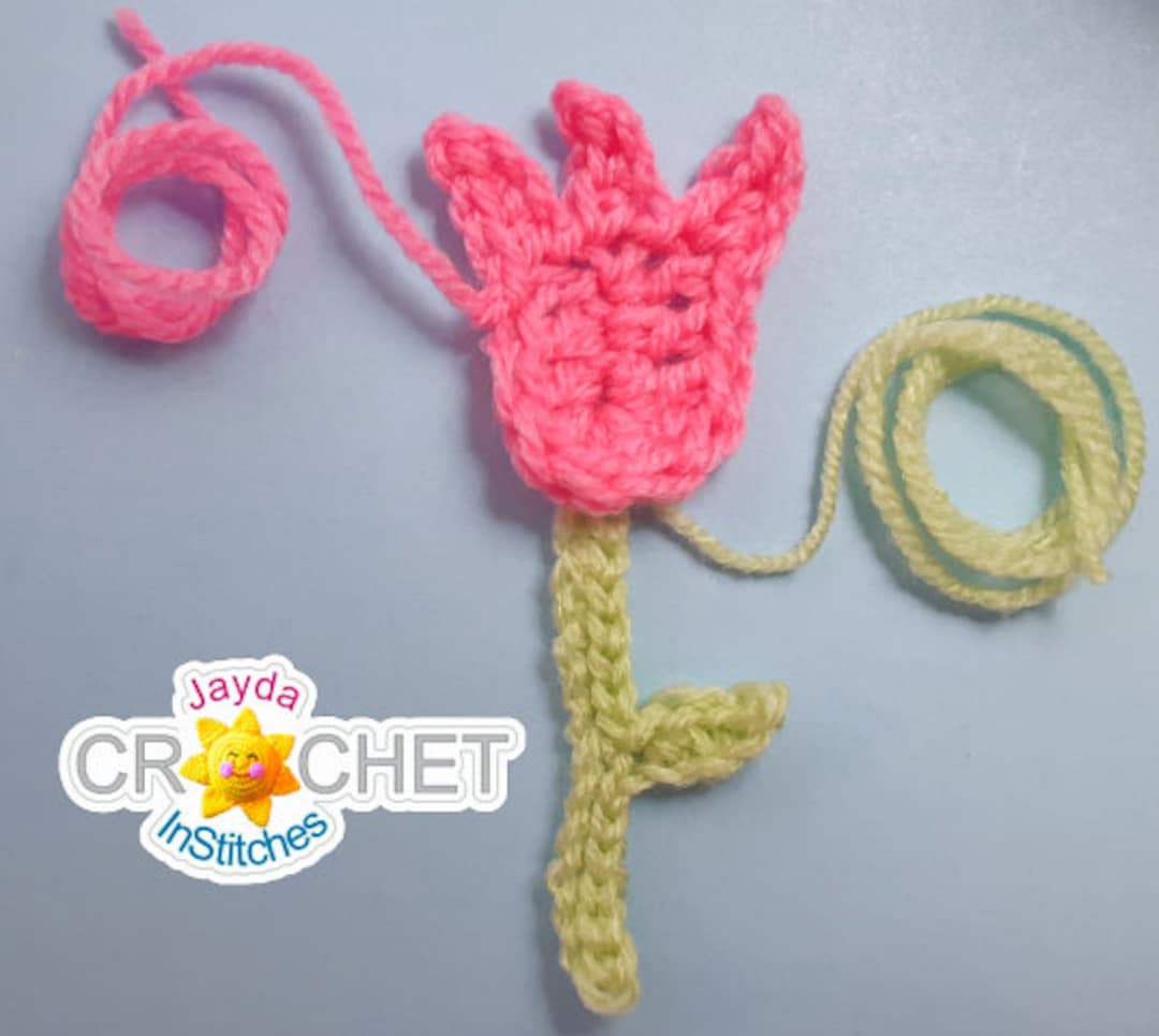 Tulip Flower Applique - Crochet PATTERN PDF - Tulip or Trumpet Flower ...