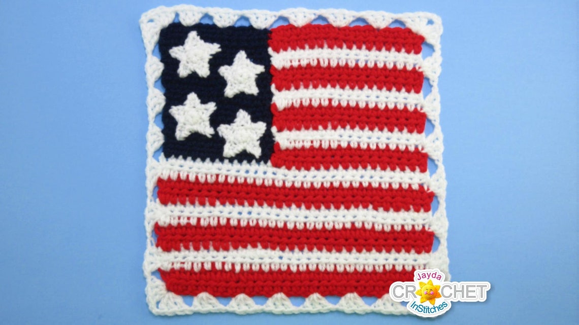 Stars and Stripes Crochet Square Motif PDF Pattern 11.5 - Etsy Canada
