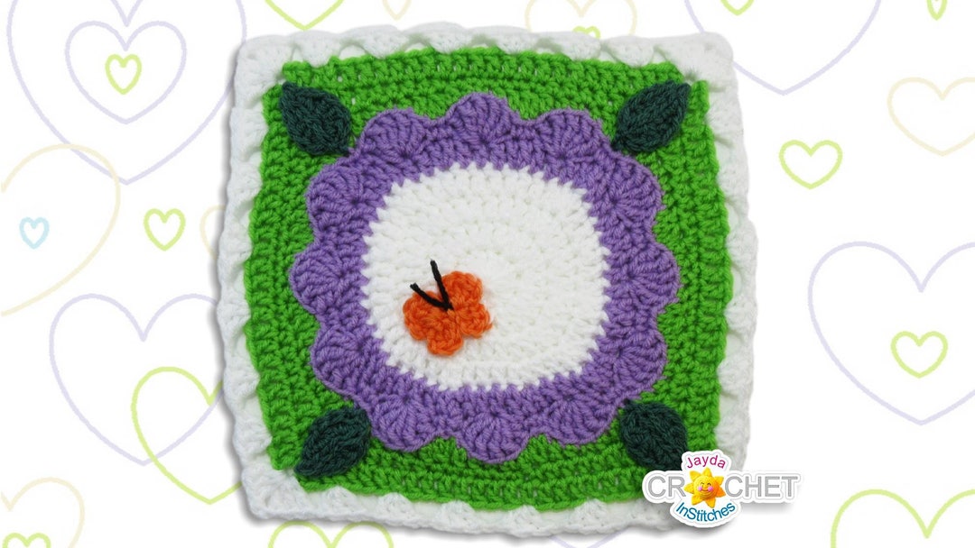 Crochet May Flower Square Motif - PDF Pattern - 11.5 Inch Fancy Granny ...