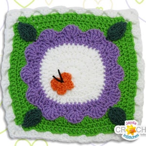 Crochet May Flower Square Motif - PDF Pattern - 11.5 Inch Fancy Granny ...