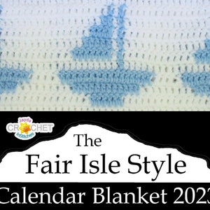 Sailboat Graph Crochet PATTERN PDF August Fair Isle Style Calendar ...