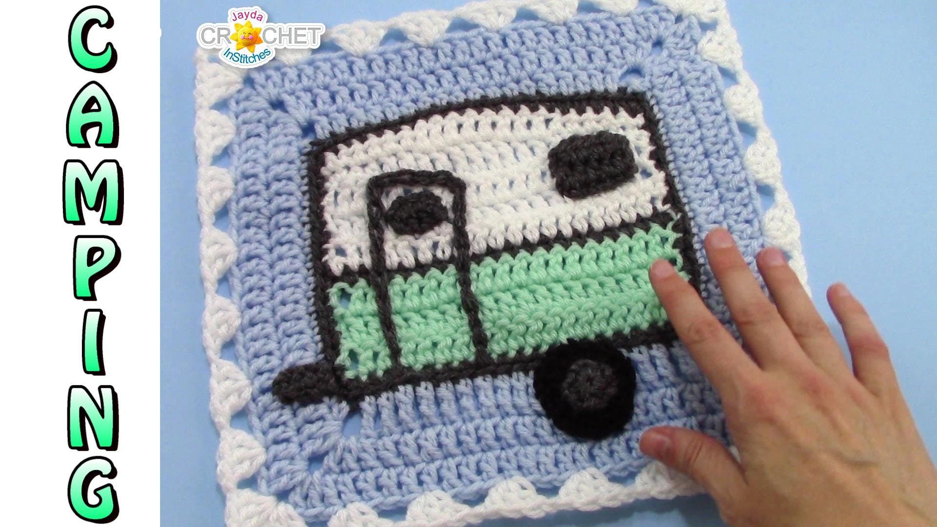 Vintage Travel Camper Trailer Square Motif CROCHET PATTERN - Etsy UK