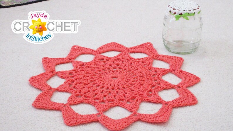 Starburst Modern Doily Placemat Crochet PATTERN PDF Jayda | Etsy