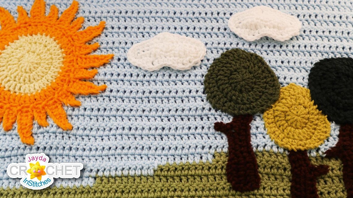 Cloud Applique - Crochet PATTERN PDF - Folk Art Calendar Blanket 2019 - Jayda Institches - Etsy