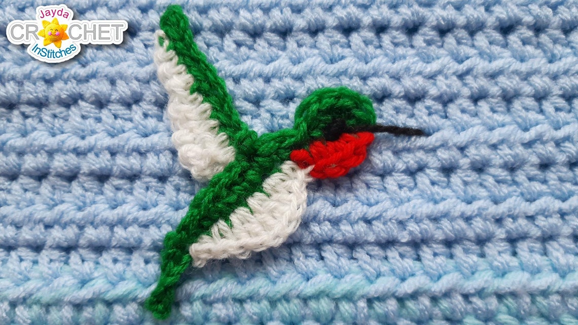 Hummingbird Applique - Crochet PATTERN PDF - Bird, Garden - Jayda ...
