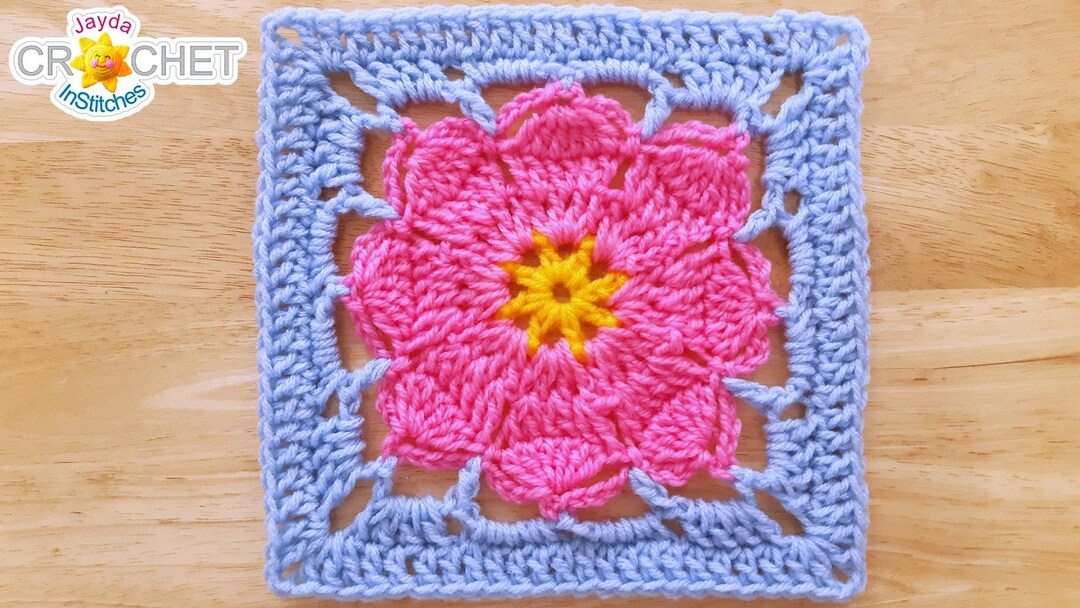 Spring Flower Granny Square - Crochet PATTERN PDF- 8 Inch Square, Baby ...