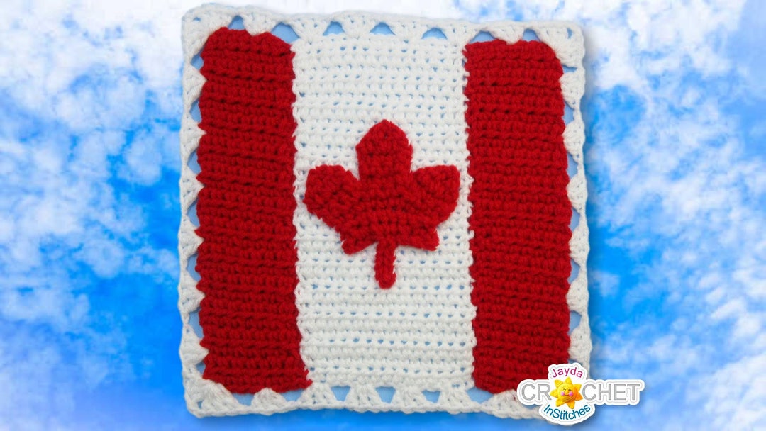 Canada Flag Square Motif - PDF Crochet Pattern - 11.5 Inch Square ...