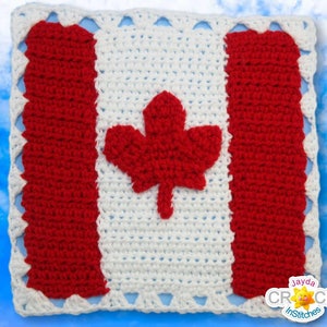 Canada Flag Square Motif - PDF Crochet Pattern - 11.5 Inch Square ...