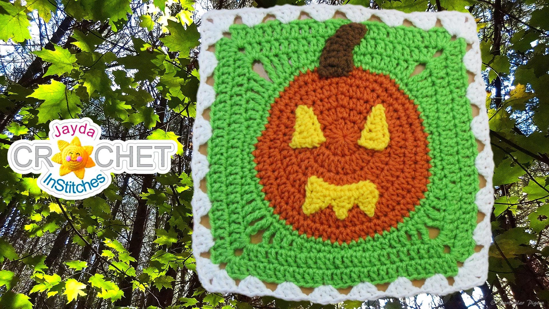 Jack-o-lantern Square Crochet PATTERN PDF - October Calendar Blanket ...