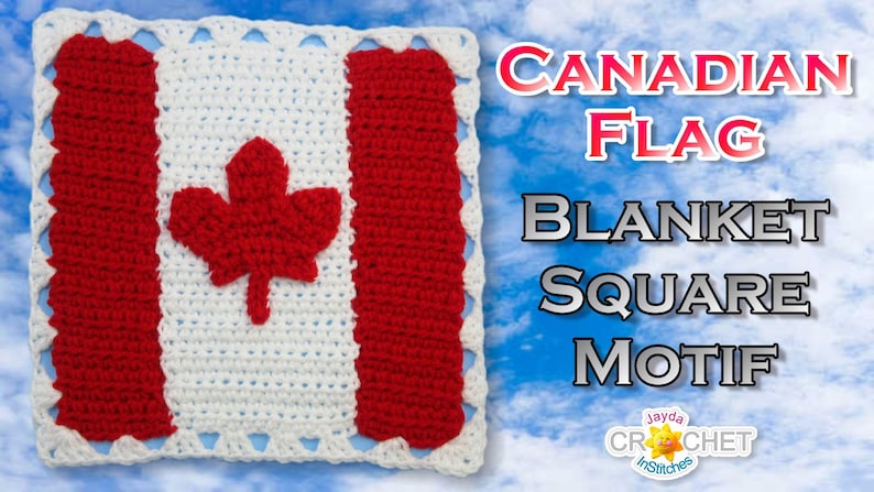 Canada Flag Square Motif - PDF Crochet Pattern - 11.5 Inch Square ...