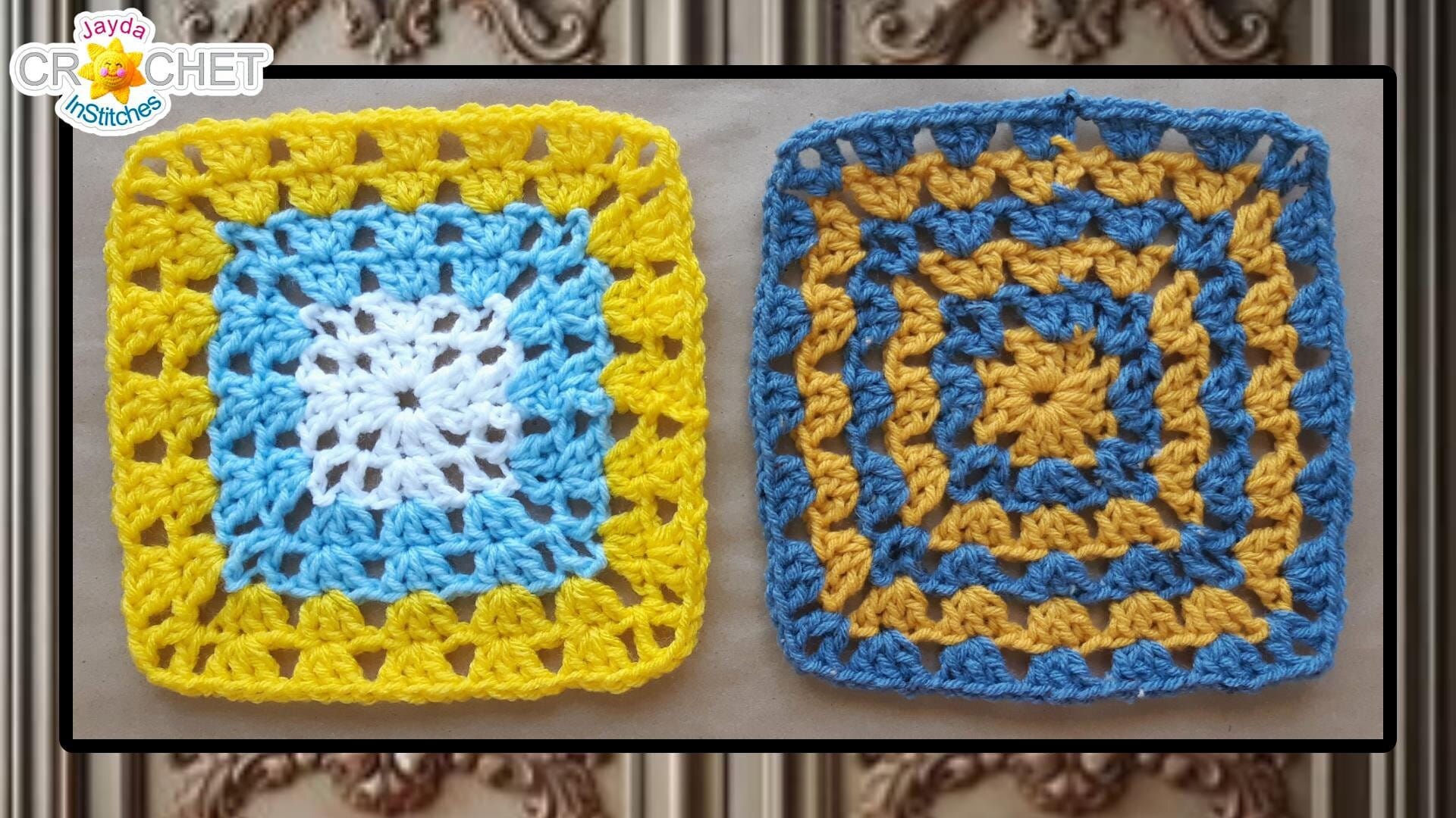 Stacked Shells 8" Granny Square Crochet PATTERN PDF - January - Granny ...