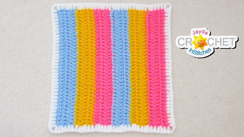 6-patch Stripe Square Crochet PATTERN PDF - Patchwork Quilt-style ...