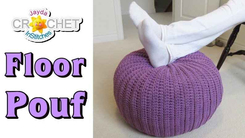 Floor Pouf Crochet PATTERN PDF - Ottoman, Foot Stool, Floor Cushion ...