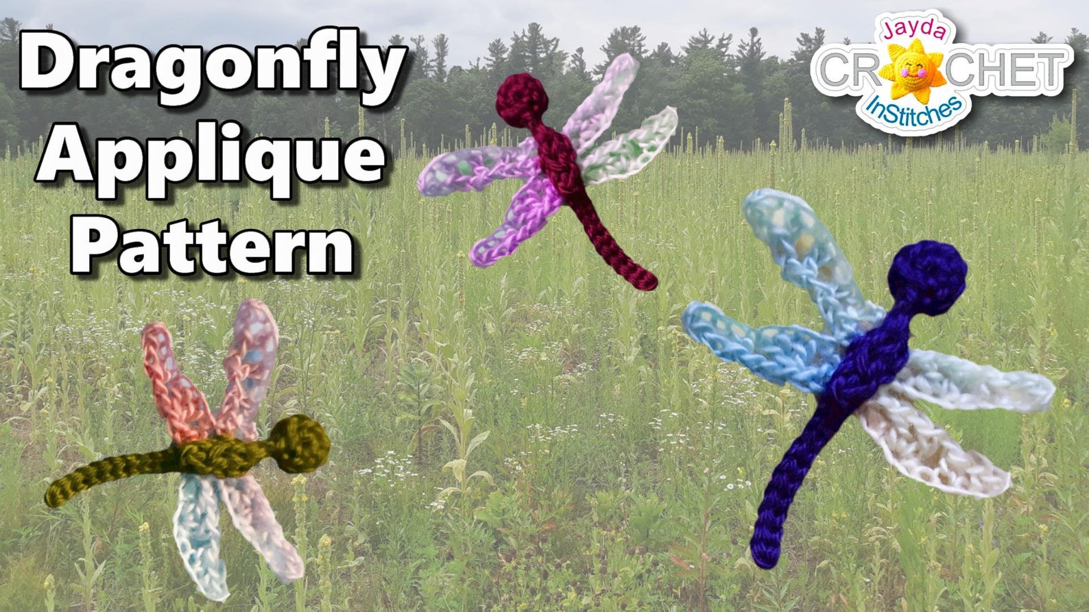 Dragonfly Applique - Crochet PATTERN PDF - Cute Insect for Crochet or ...