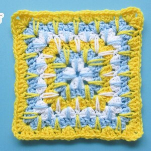 Spiked 8" Granny Square Crochet PATTERN PDF - July - Granny's Magical ...