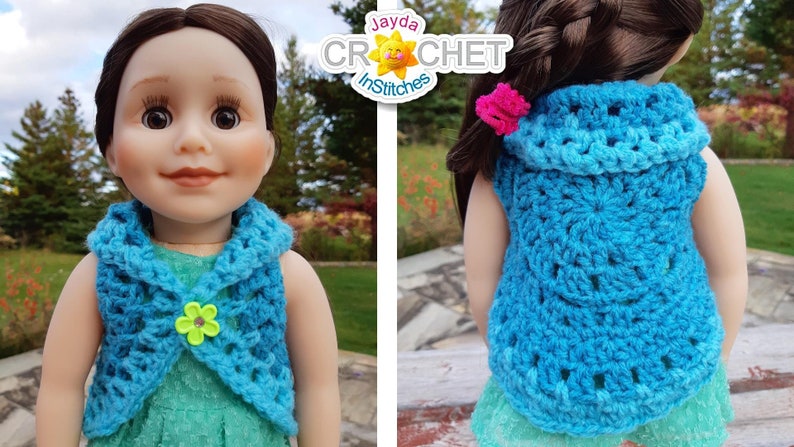 Circle Vest Crochet PATTERN PDF - for 18" Doll - Jayda Institches - Etsy