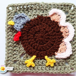 Boho Turkey Granny Square PATTERN PDF - No Sew 3D Look - Jayda ...
