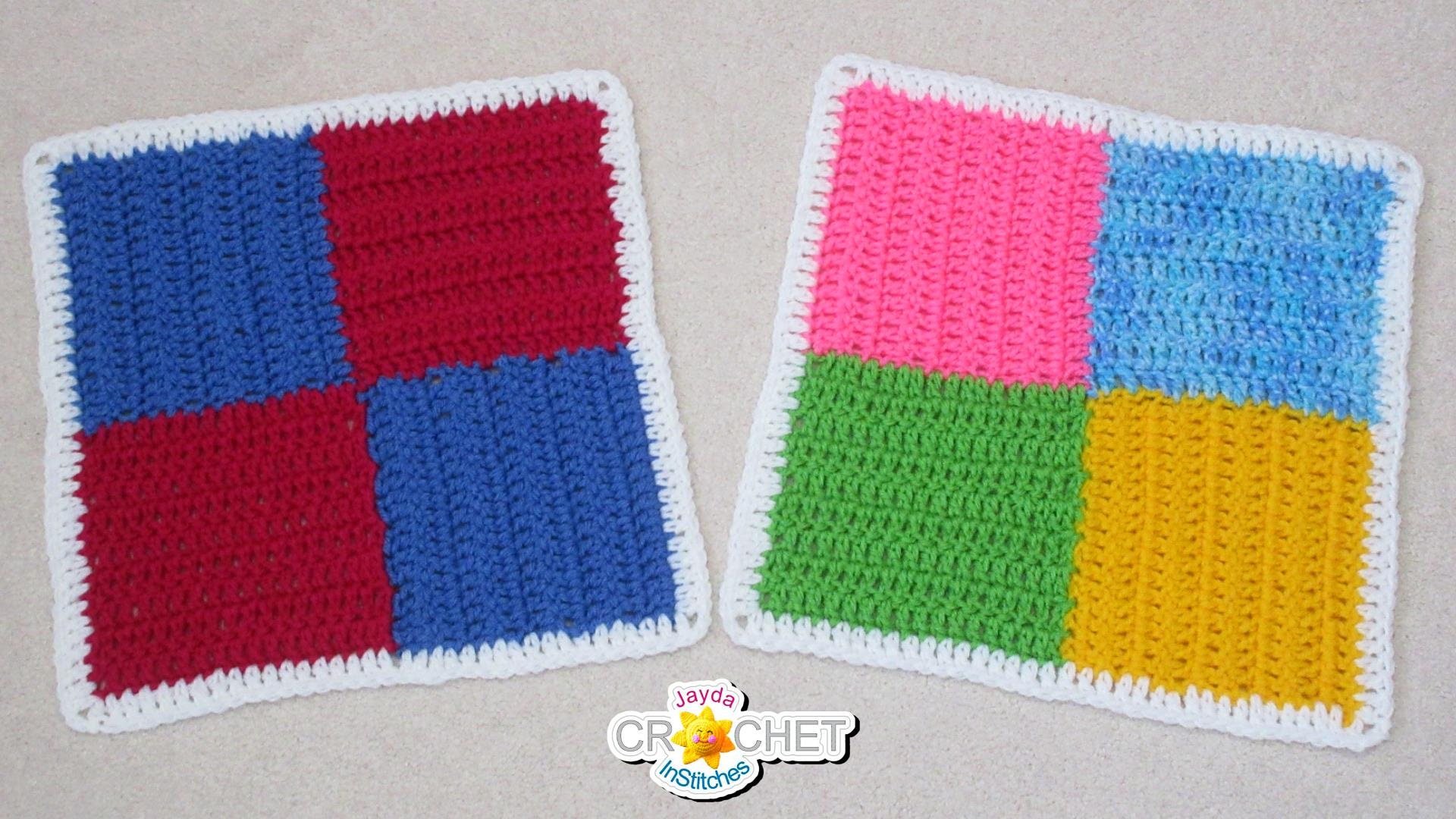 4-patch Square Crochet PATTERN PDF Patchwork Quilt-style | Etsy