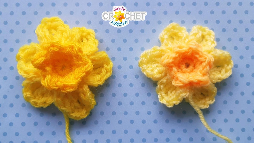 Daffodil Flower Applique - Crochet PATTERN PDF - Jayda Institches - Etsy