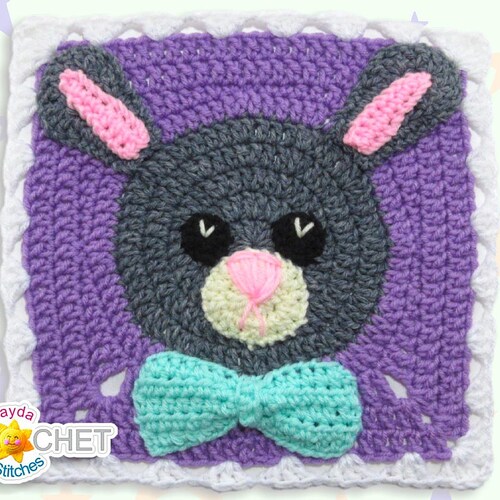 Crochet Bunny Rabbit Square Motif PDF Pattern 11.5 Inch - Etsy
