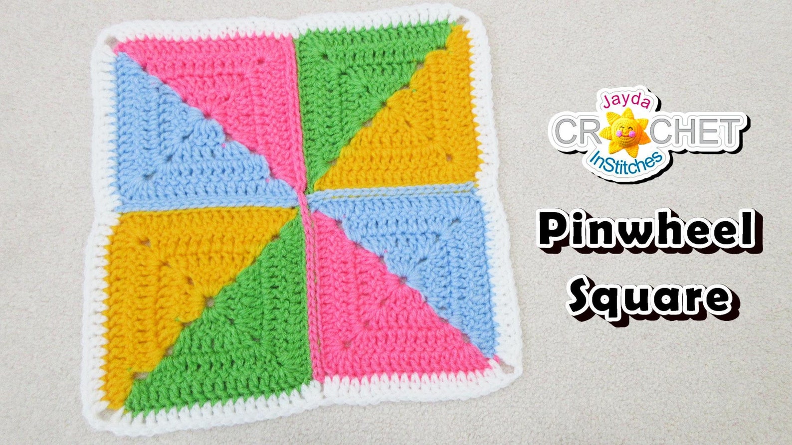 Pinwheel Square Crochet PATTERN PDF Patchwork Quilt-style | Etsy