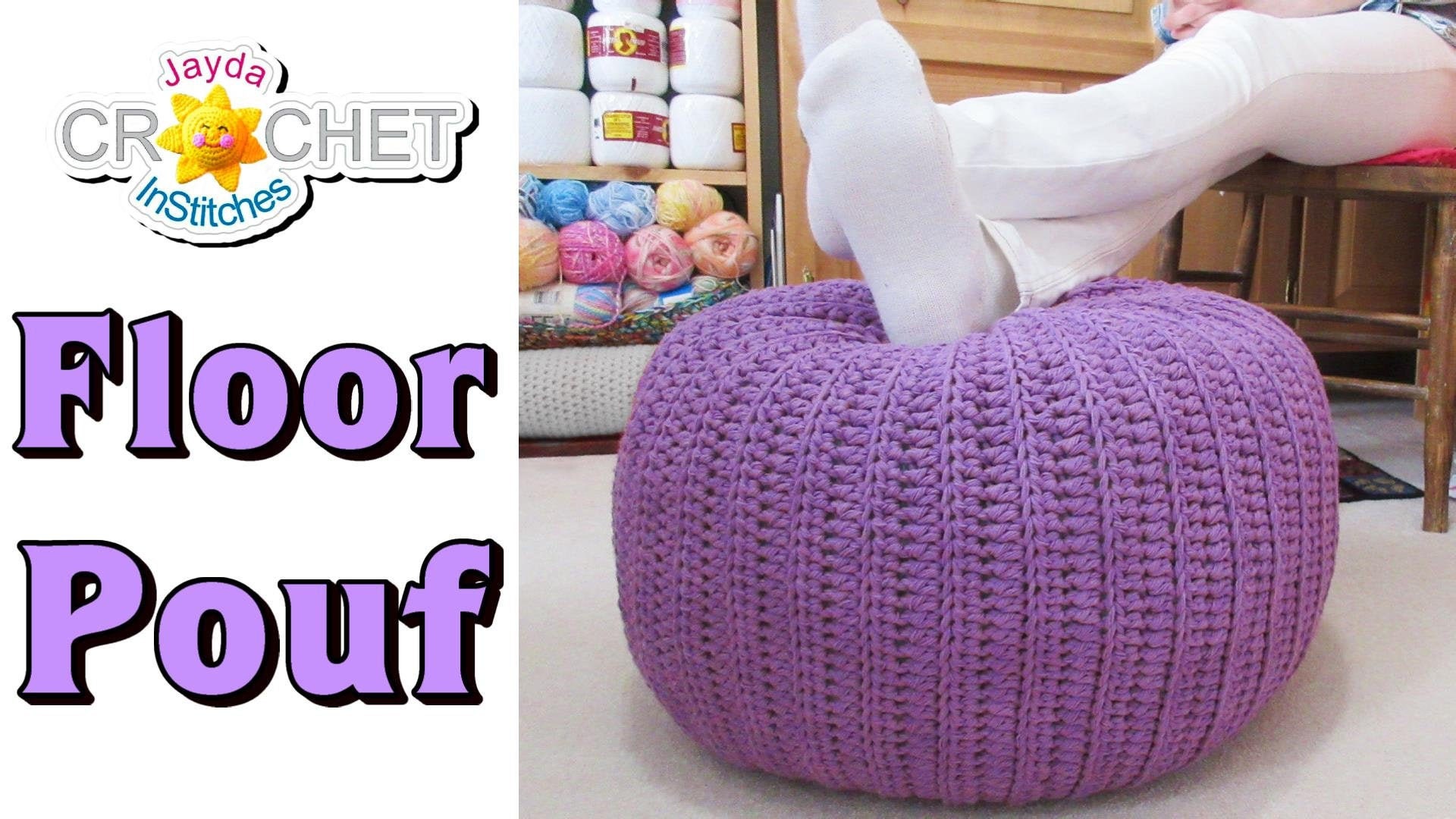 Floor Pouf Crochet PATTERN PDF - Ottoman, Foot Stool, Floor Cushion ...
