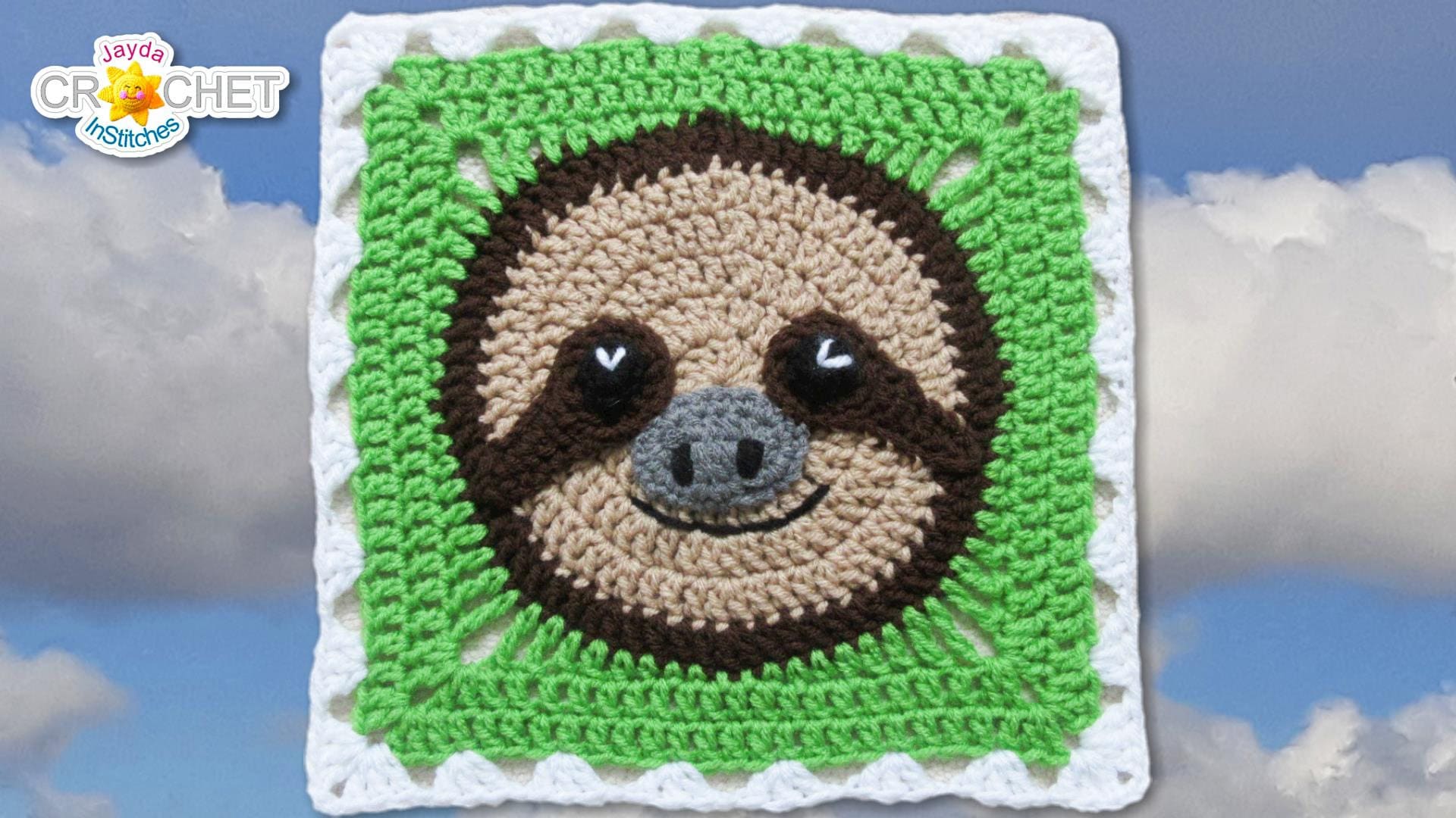 Crochet Sloth Square PATTERN PDF 11.5 Fancy Granny | Etsy