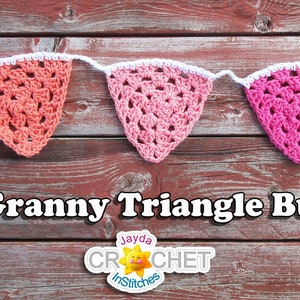 Granny Triangle Crochet PATTERN PDF - Make a Bunting Instructions ...