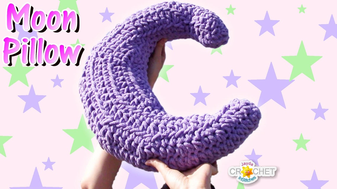 Big Fluffy Crescent Moon Pillow Crochet PATTERN PDF - Celestial ...