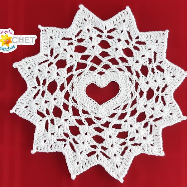 Crochet Heart Doily - Etsy