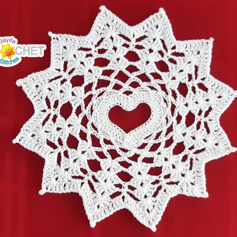 Crochet Heart Doily - Etsy