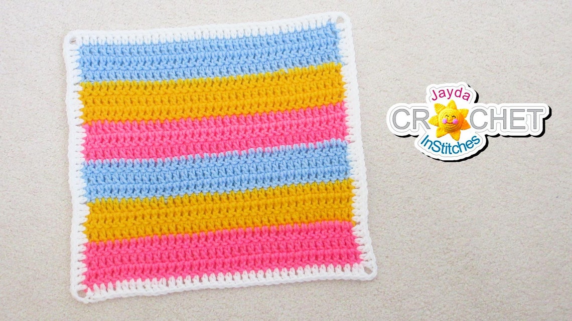 6-patch Stripe Square Crochet PATTERN PDF Patchwork | Etsy