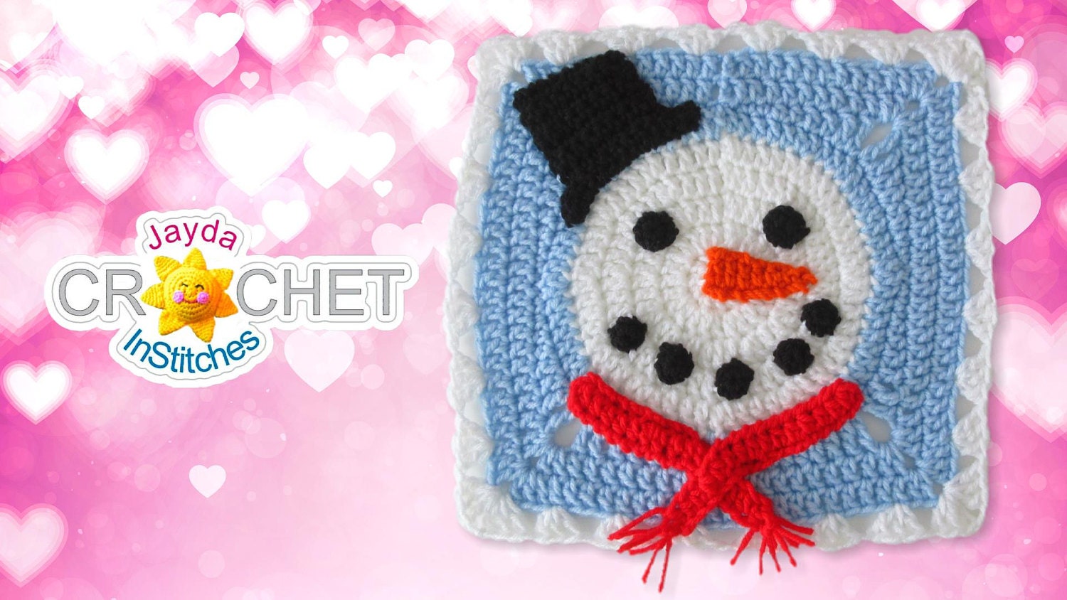 Crochet Snowman Square Motif PDF PATTERN 11.5 Inch Square | Etsy