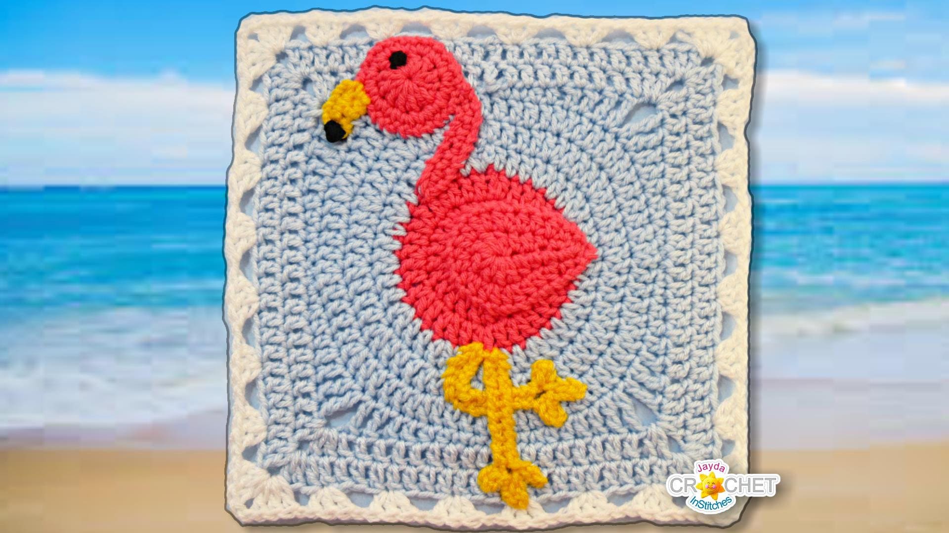 Pink Flamingo Square Motif Crochet PATTERN PDF 11.5 Inch | Etsy