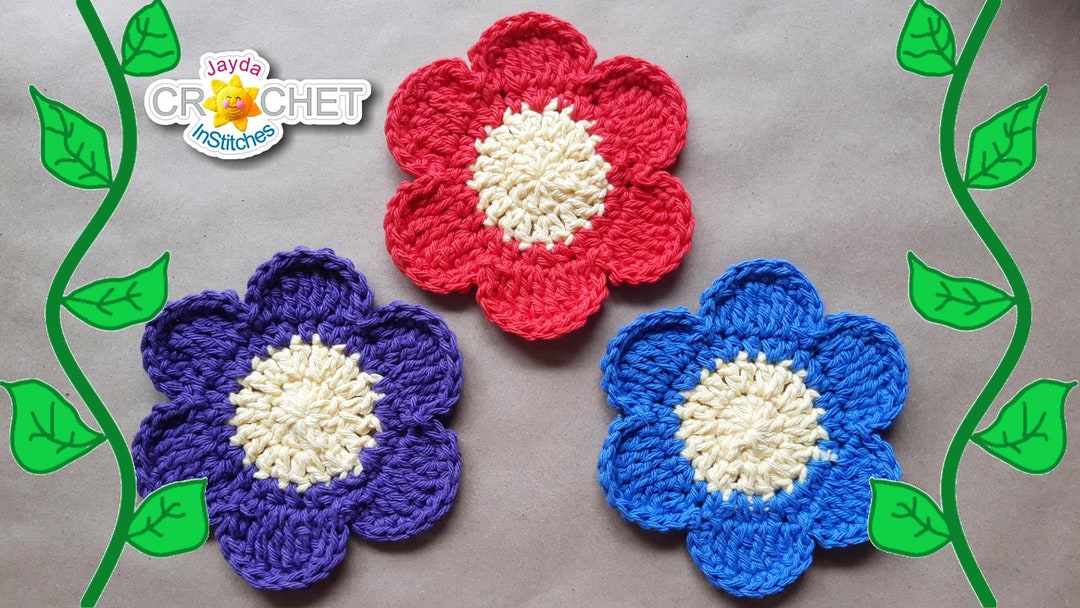 6 Petal Flower Coaster - Crochet PATTERN PDF - Jayda Institches - Etsy