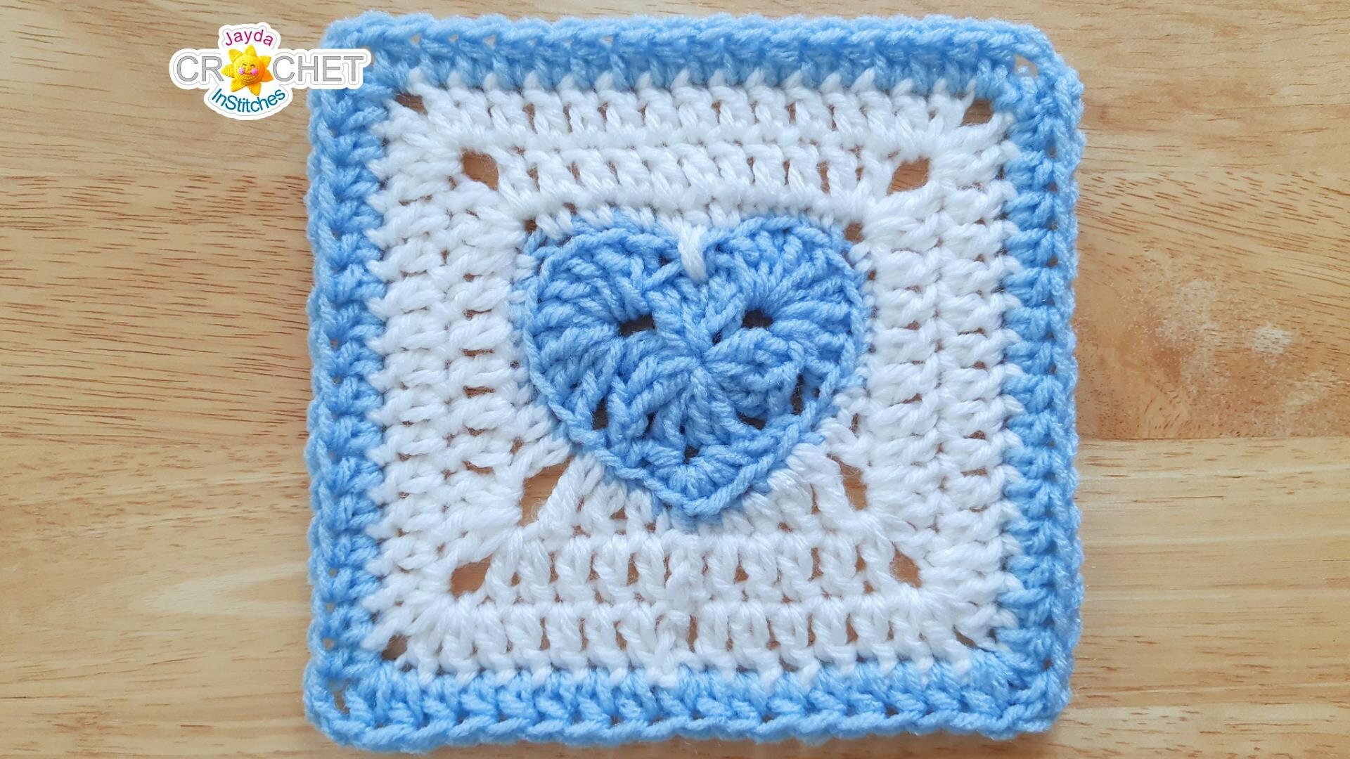 Solid Double Crochet Heart at the Centre Granny Square - Etsy