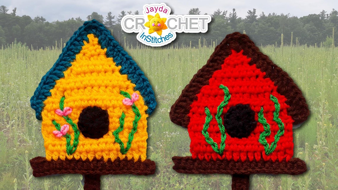 Birdhouse Applique - Crochet PATTERN PDF - Garden Theme - Jayda ...